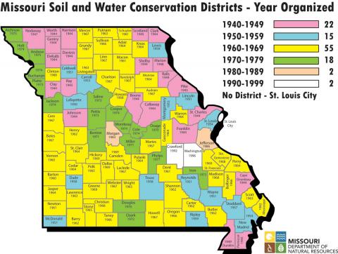 Missouri Soil and Water Conservation Districts - Year Organized ...